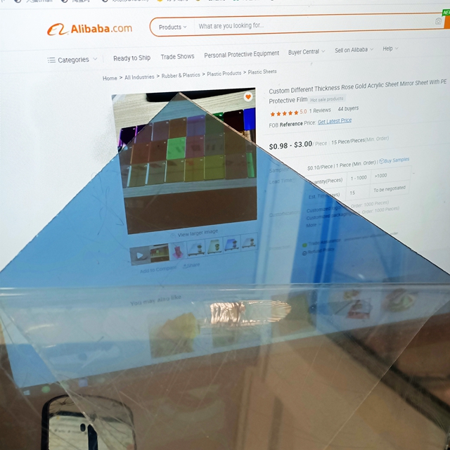 One Way Two Way See-through 4x8 Ft 3mm See Through Acrylic Mirror Sheet ...